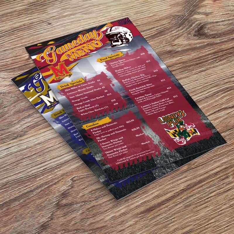 Looney's Pub Gameday Menus - Strategic Factory