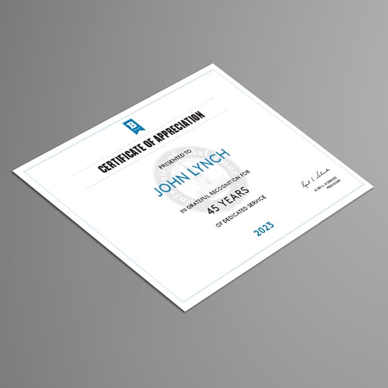 UBALT Appreciation Certificates - Strategic Factory