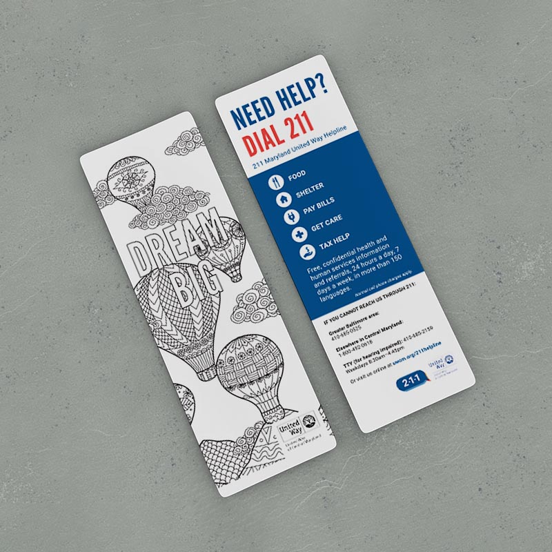 United Way of Central Maryland Coloring Bookmark - Strategic Factory